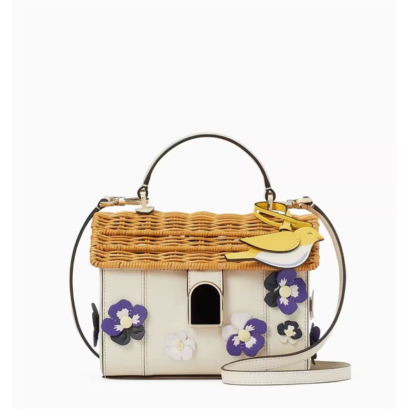 kate spade | Bags | Kate Spade Wild Petal Bird House Crossbody Wicker ...